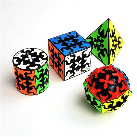 三阶齿轮魔方实色免贴纸3阶球形圆柱金字塔齿轮异形魔方魔术方块 虎窝淘