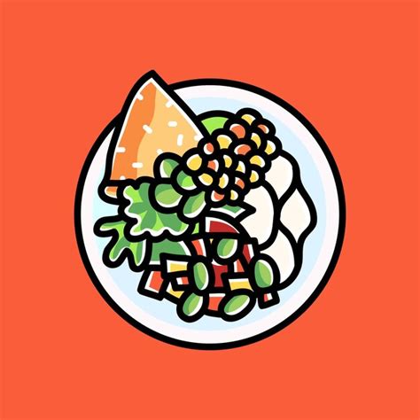 Иллюстрация мультфильма Здоровая еда Премиум векторы