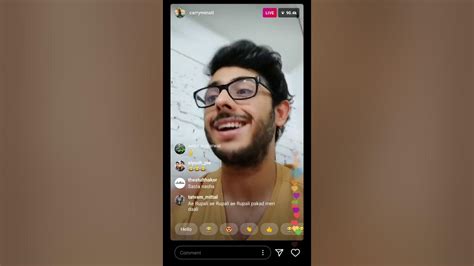 Carryminati Instagram Live Youtuber Vs Tiktoker Funny Comment Youtube