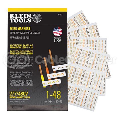 Klein Tools Wire Marker Book 277480v 3 Phase 1 48 Cableorganizer