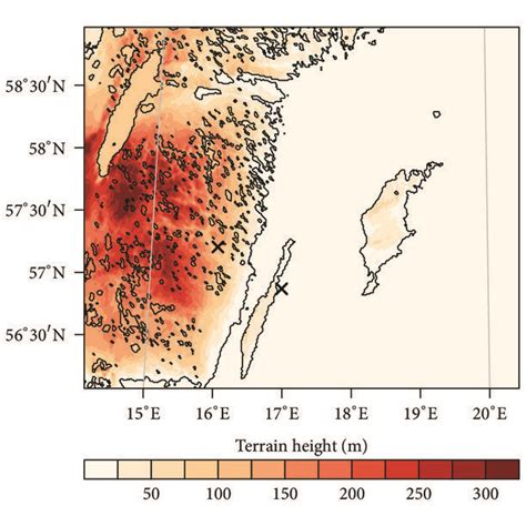 a wrf model domain setup showing the outer domain and three nested