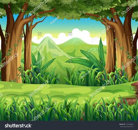 Illustration Of The Green Forest 147340640 Shutterstock