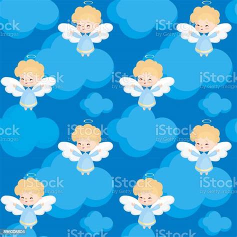 Cute Angel Pattern Stock Illustration Download Image Now Angel