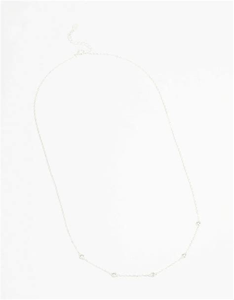 Sterling Silver Circle Cubic Zirconia Chain Necklace Lovisa