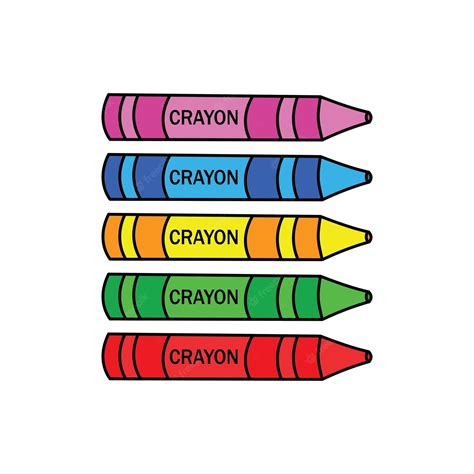Ilustración Vectorial De Crayón Crayones Para Colorear De Dibujos Animados Dibujo A Mano De