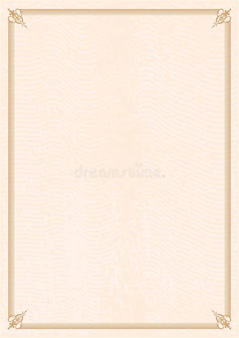 Beautiful Decorative Frame For A Document Or Certificate Stock Vector