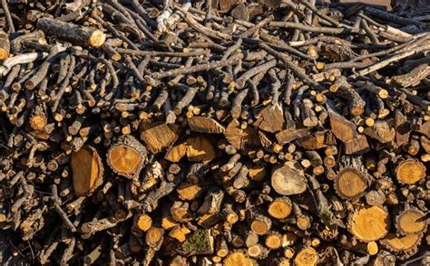 Premium Photo Pile Of Stacked Triangle Firewood Prepared For