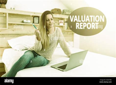 Conceptual Caption Valuation Report Word Written On Process Of Determining The Current Worth Of
