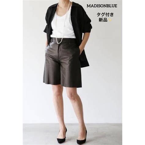 タグ付き新品 定価165万 Madisonblue レザーハーフパンツ 黒 メルカリ