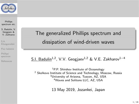 Pdf The Generalized Phillips Spectrum And Dissipation Of Wind Driven Waves