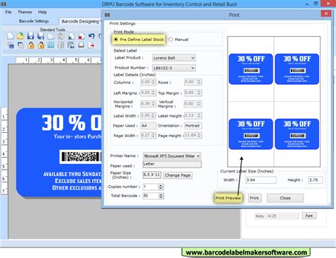 Retail Business Barcode Label Maker