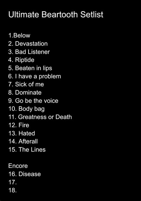 Disease Takes The First Spot Of The Encore Whats Up Next Rbeartooth