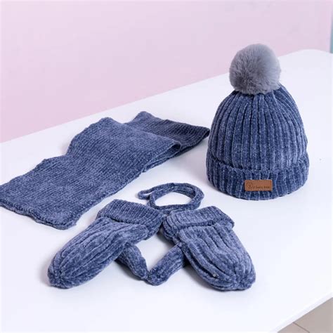 Комплект из 3 предметов для маленьких мальчиков и девочек теплая зимняя вязаная шапка шарф