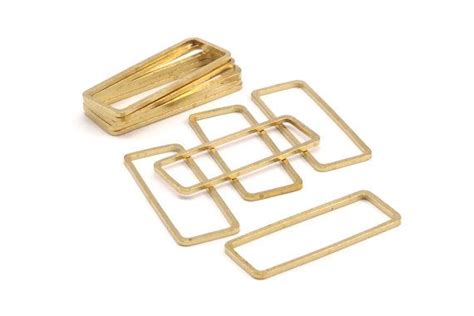 Raw Brass Rectangle 25 Raw Brass Rectangle Connectors 114x302x1mm