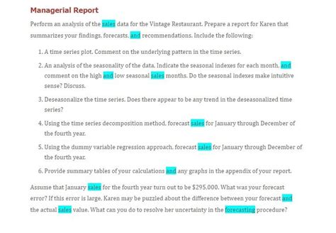 [solved] Complete The Case Problem Forecasting Food And Be