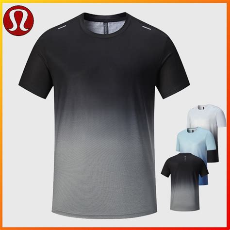 Lulu Mens Short Sleeve Fast Drying Sports Shirt For Workouts Jogging