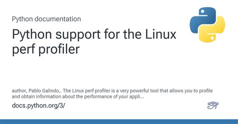 Python Support For The Linux Perf Profiler — Python 3 14 0 Documentation