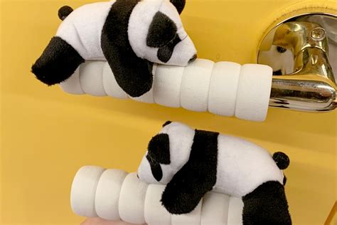 기타디자인용품 팬더 인형 도어커버 핸들 손잡이 문고리 인테리어 커버 문콕 방문 보호 오늘의집 쇼핑