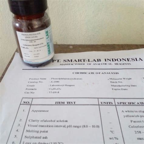 Jual Art W2l Ecer 5 Ml Indikator Pp Larutan Phenolphtalein Sol Shopee Indonesia