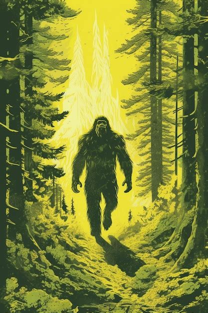 Premium Ai Image A Close Up Of A Bigfoot Walking Through A Forest