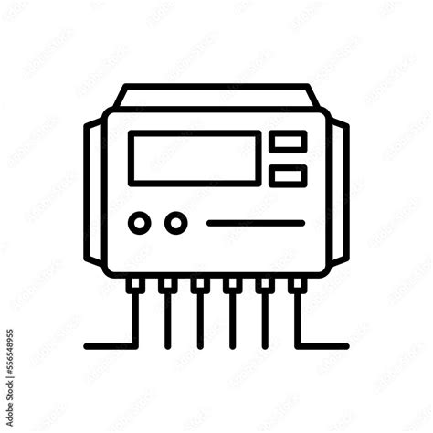 Solar Charge Controller Linear Icon Editable Stroke Stock Vector