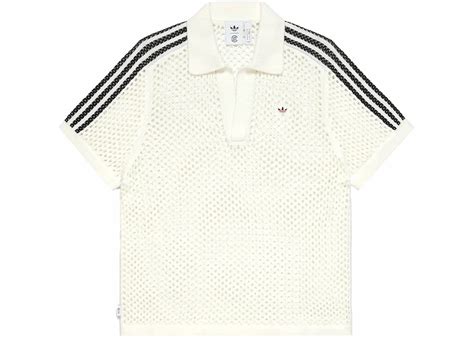 Adidas X Edison Chen Crochet Polo Shirt Asia Sizing White Fw24 Us