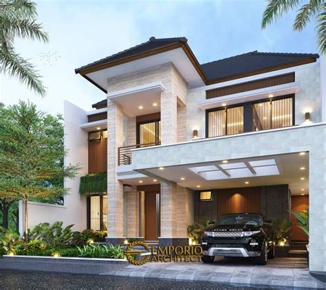 Desain Tampak Depan Kiri Rumah Klasik Modern 15 Lantai Ibu Ayu Di