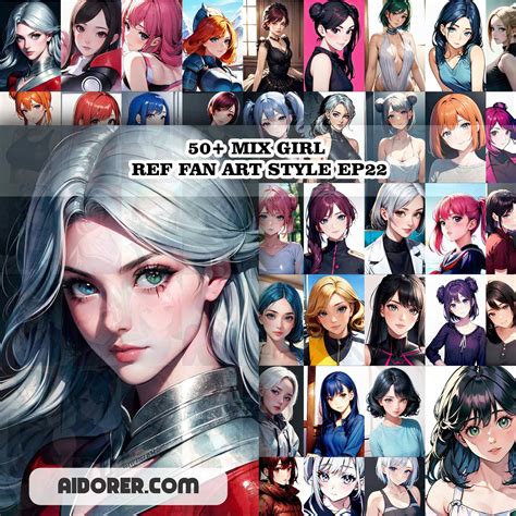 50 Mix Girl Ref Fan Art Style Ep22 Aidorer Digital Art Collection