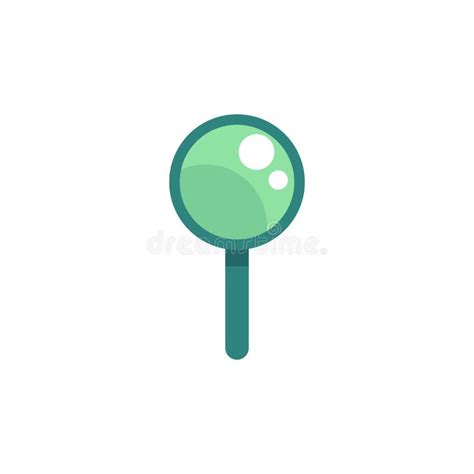 Icono Plano Del Verde De La Lupa Del Vector Ilustración del Vector