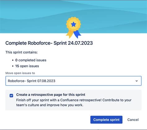 When ı Clicked The Complete The Sprint Complet