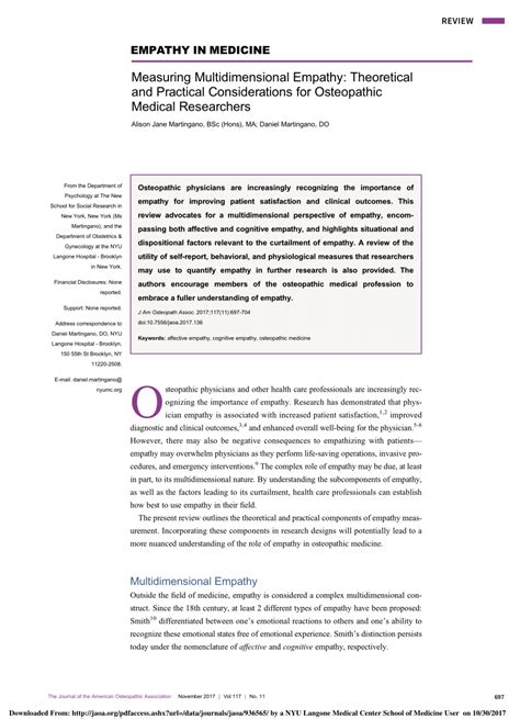 Pdf Measuring Multidimensional Empathy Theoretical And Practical