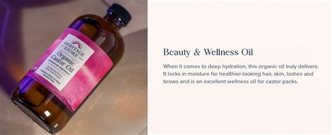 Heritage Store Organic Castor Oil Glass Bottle Nourishing Treatment For Hair