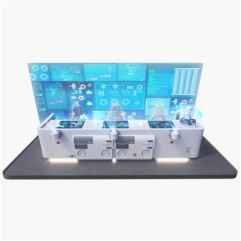 Sci Fi Command Panel D Model Max Obj Fbx Free D