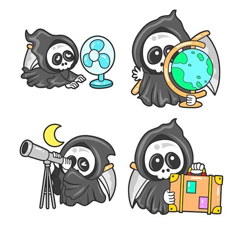 Premium Vector Illustration Of Cute Skull Ghost Icon Funny Skull