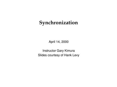 PPT Synchronization PowerPoint Presentation Free Download ID 3121688