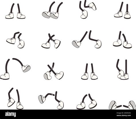 Comic Cartoon Legs Foot Wear Boots Retro Style Animation Feet