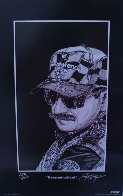 Dale Earnhardt 1999 Determination Numbered Sam Bass Print 20 X 13
