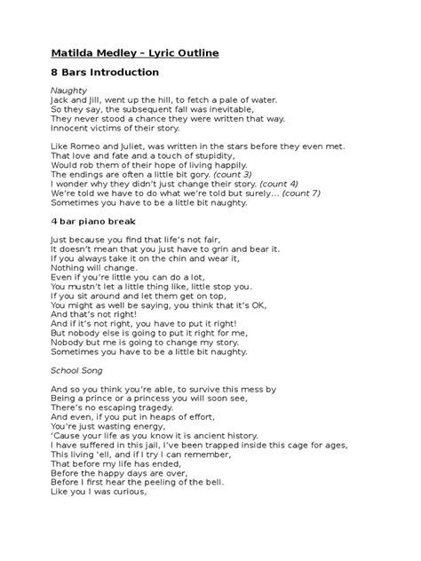 Matilda Medley Lyrics Leisure