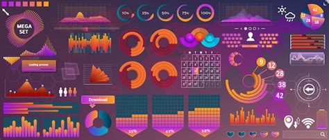 Hud Grand Ensemble Déléments Pour Les Appareils De Conception Et Dapplications Vecteur Premium
