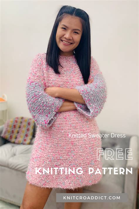 Knitted Sweater Dress With Ice Yarn Bonibon Knitcroaddict