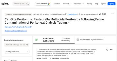 Cat Bite Peritonitis Pasteurella Multocida Peritonitis Following Feline Contamination Of