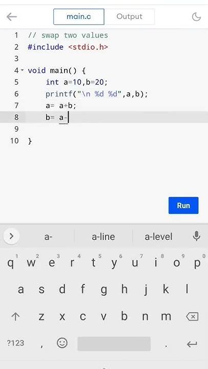 Swap Two Numbers C Programming Short Coding Guru 😎 Youtube