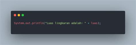 Latihan Kode Bahasa Pemrogaman Java 30 Menghitung Luas Lingkaran