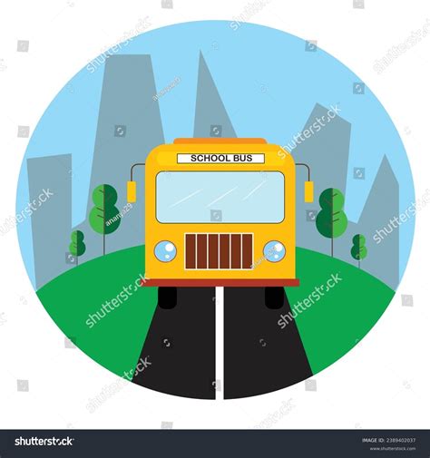 School Bus Vector Art Background Stock Vector Royalty Free 2389402037