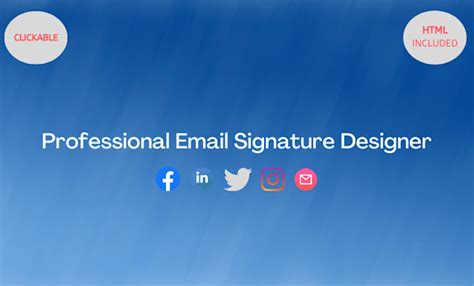 Design A Clickable Html Email Signature By Zainmubee Fiverr