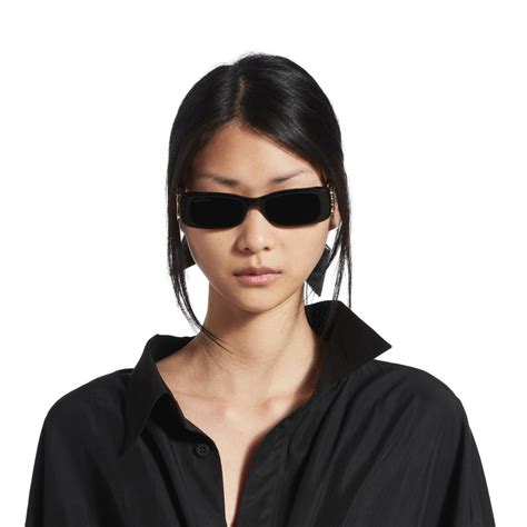 Dynasty Rectangle Sunglasses In Black Balenciaga Us