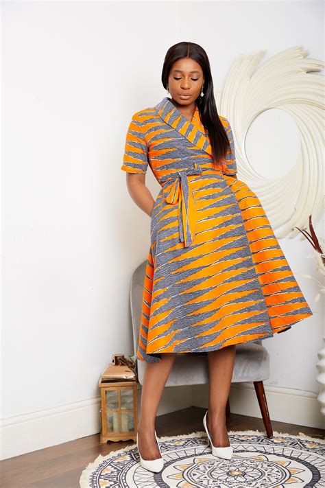 African Print Wrap Dresses Ghana African Dress Kente Dress