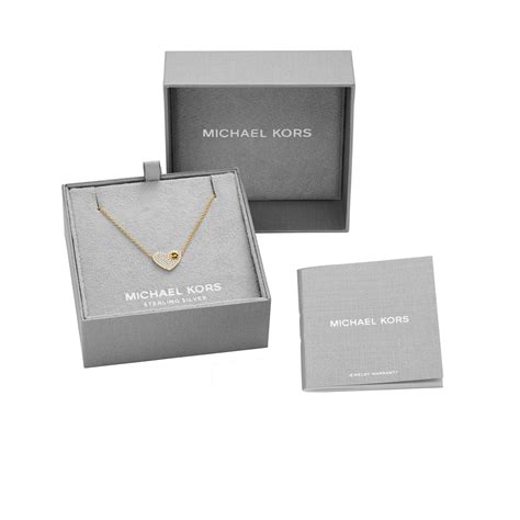 Michael Kors Cubic Zirconia Love Heart Pendant Necklace Women