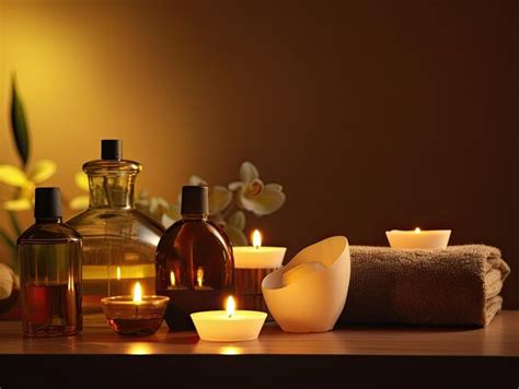 Premium Ai Image Spa Massage Therapy Table With Aromatic Candles Spa