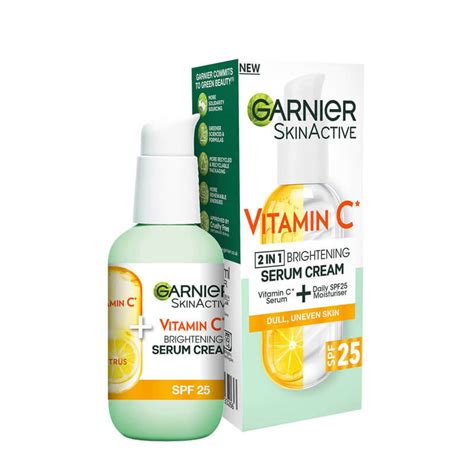 کرم سرم روشن کننده و آبرسان ویتامین سی گارنیر Spf 25 50 میل آرایشی و
